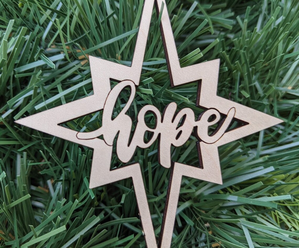 Wooden Star Ornament, LDS Primary Gift, Hope Ornament, Rustic Star ...