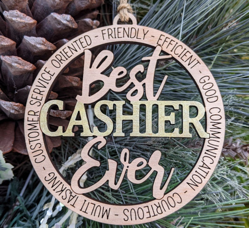 Cashier Appreciation Gift Best Cashier Ever Ornament | Etsy