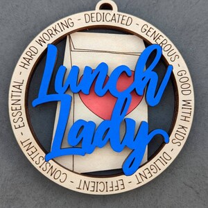 Lunch Lady Appreciation Gift, Cafeteria Service Worker Ornament, Laser ...