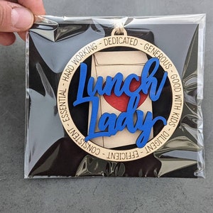 Lunch Lady Appreciation Gift, Cafeteria Service Worker Ornament, Laser ...