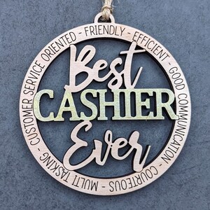 Cashier Appreciation Gift, Best Cashier Ever Ornament, Christmas Gift ...