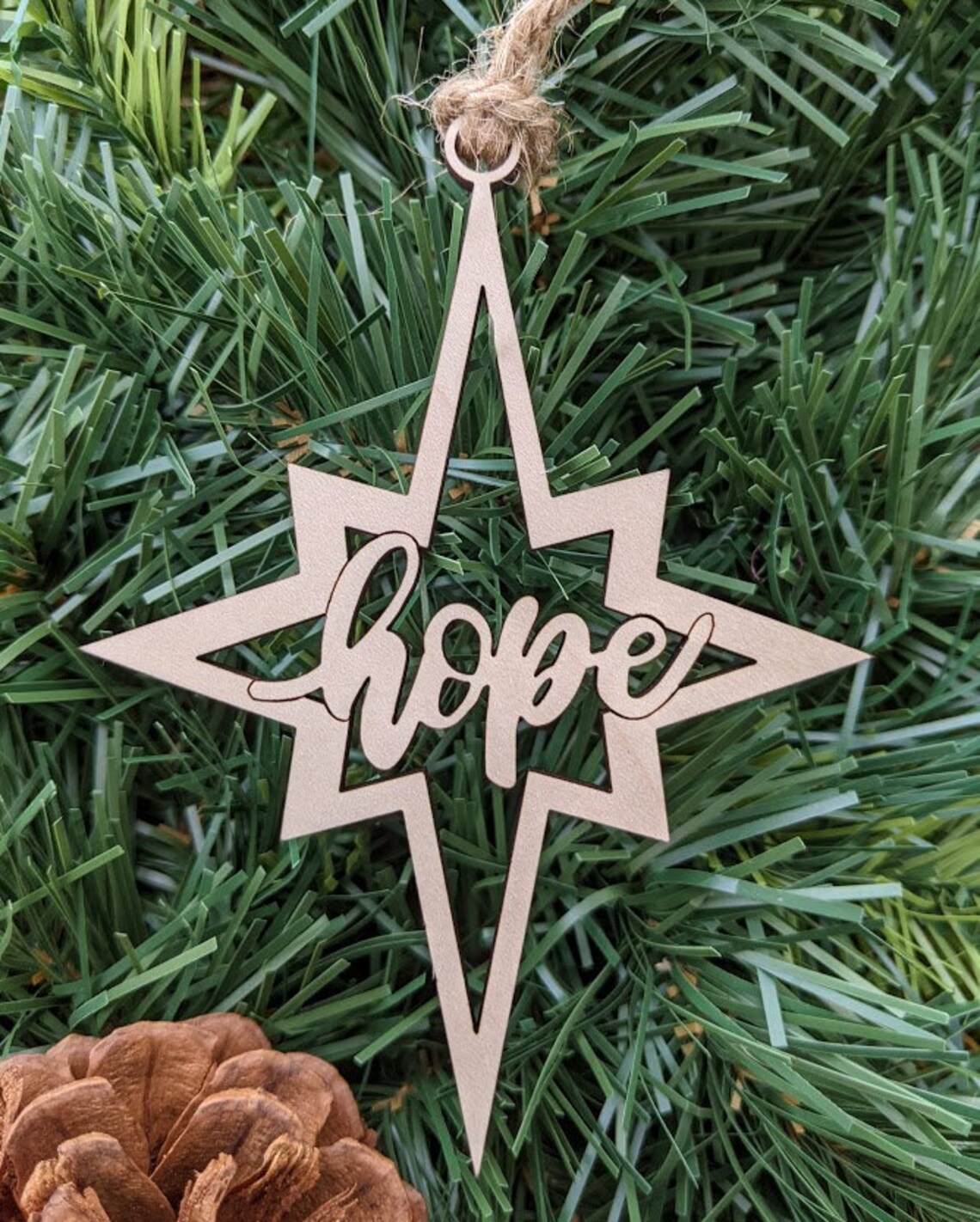 Wooden Star Ornament, LDS Primary Gift, Hope Ornament, Rustic Star ...