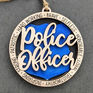 Gift for Police Officer, Police Officer Ornament, Double Layered ...