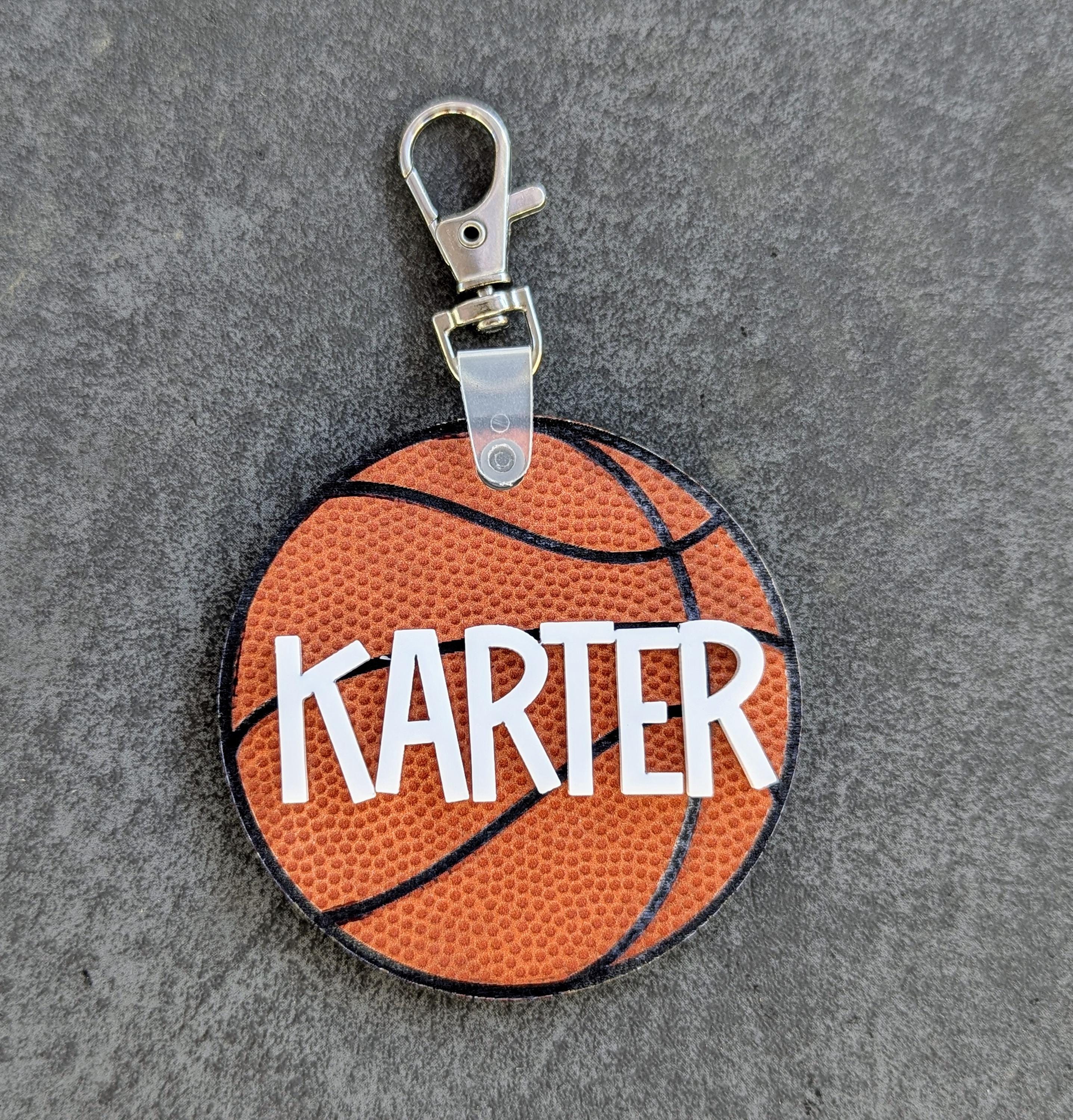 Basketball Bag Tag - Personalized Duffel or Gym Bag Clip on Tag - Gift ...