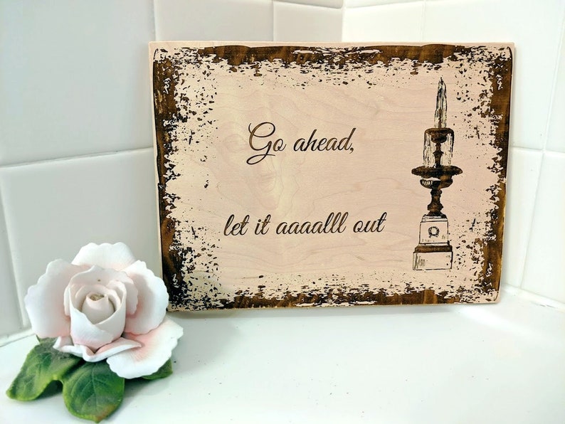 Laser Engraved Bathroom Sign Funny Bathroom Decor Quirky | Etsy