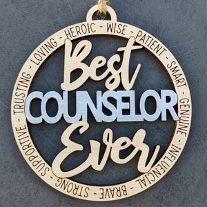 Counselor Appreciation Gift, Best Counselor Ever Ornament, Christmas ...