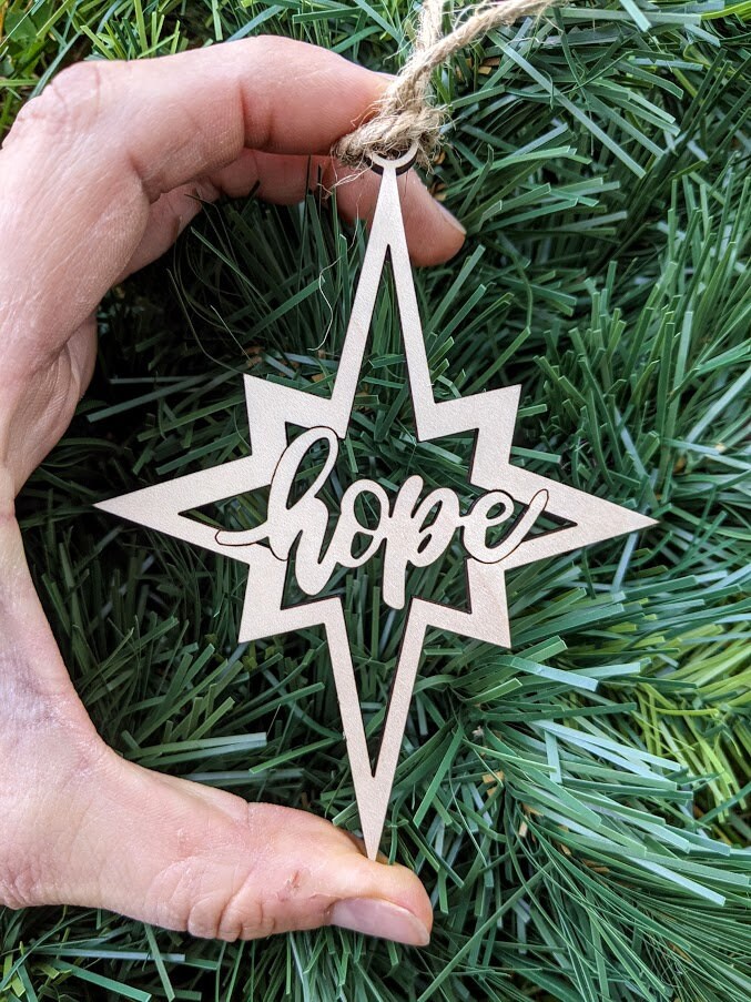 Wooden Star Ornament, LDS Primary Gift, Hope Ornament, Rustic Star ...