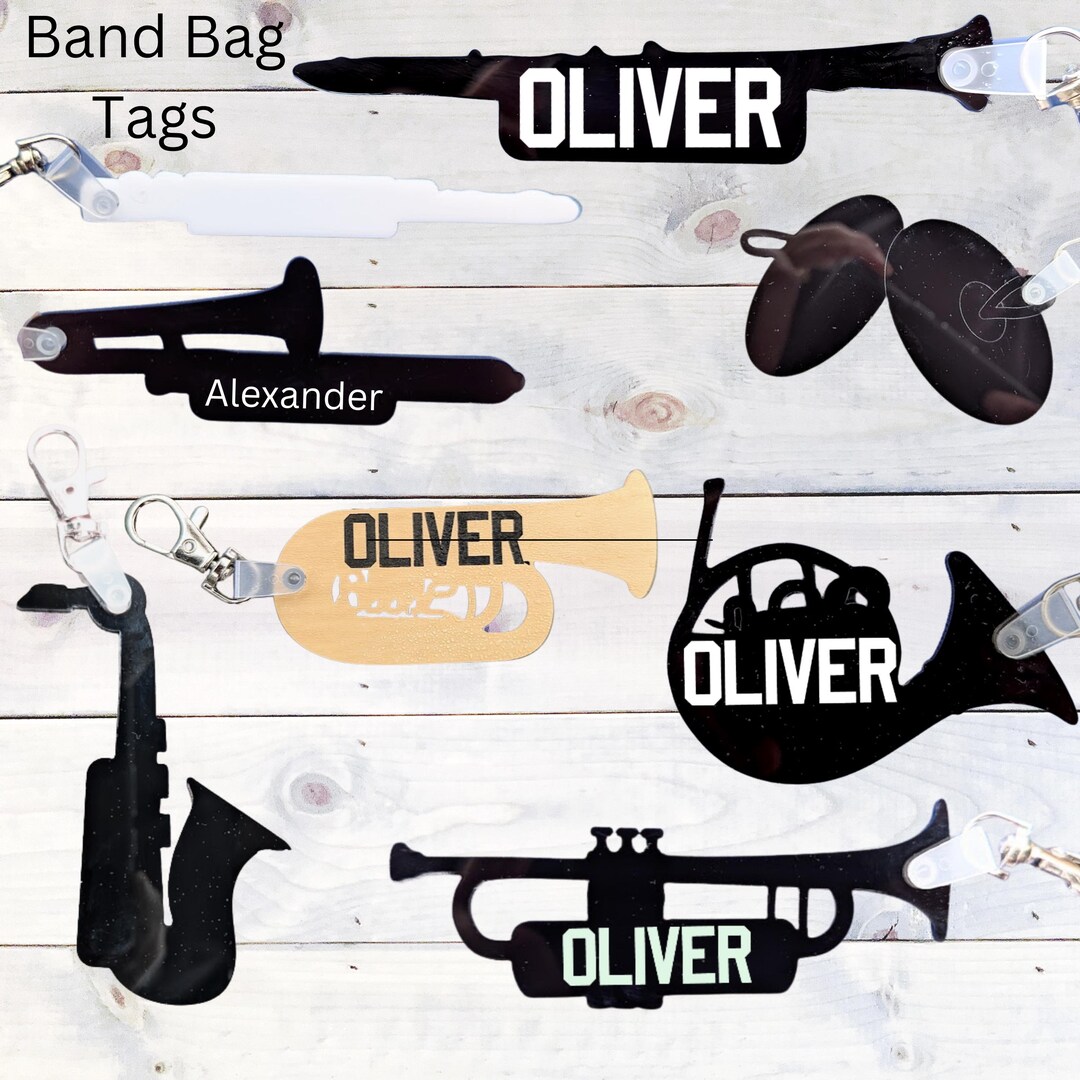 Personalized Instrument Case Tag: Acrylic Keychain - Band Student Gift ...