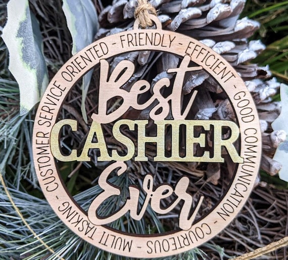 Cashier Appreciation Gift Best Cashier Ever Ornament | Etsy