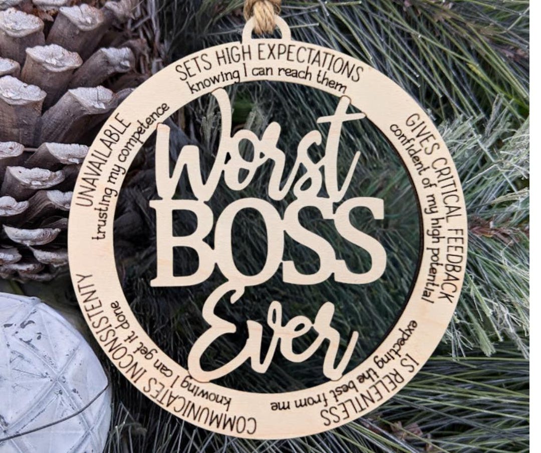 Worst Boss Ever Ornament: Snarky Laser Engraved Wood Gift - Etsy