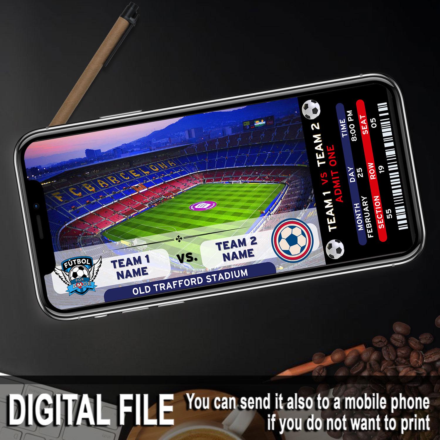 Customizable Football Ticket, Christmas Sport Souvenir (digital ...