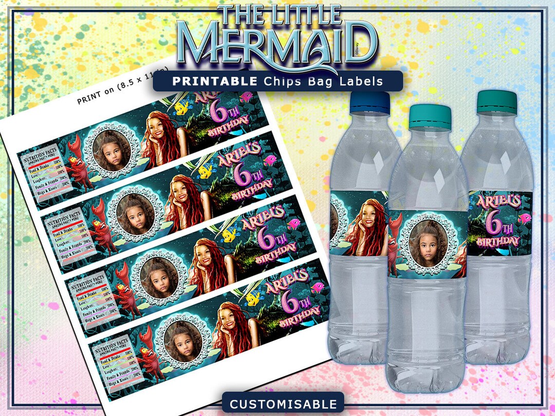 Printable Labels Party Bundle, Personalized Water Bottle Labels, Bottle ...