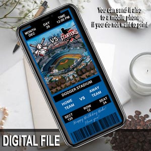 Personalized Baseball Ticket: Custom Sports Souvenir (digital Download) - Etsy