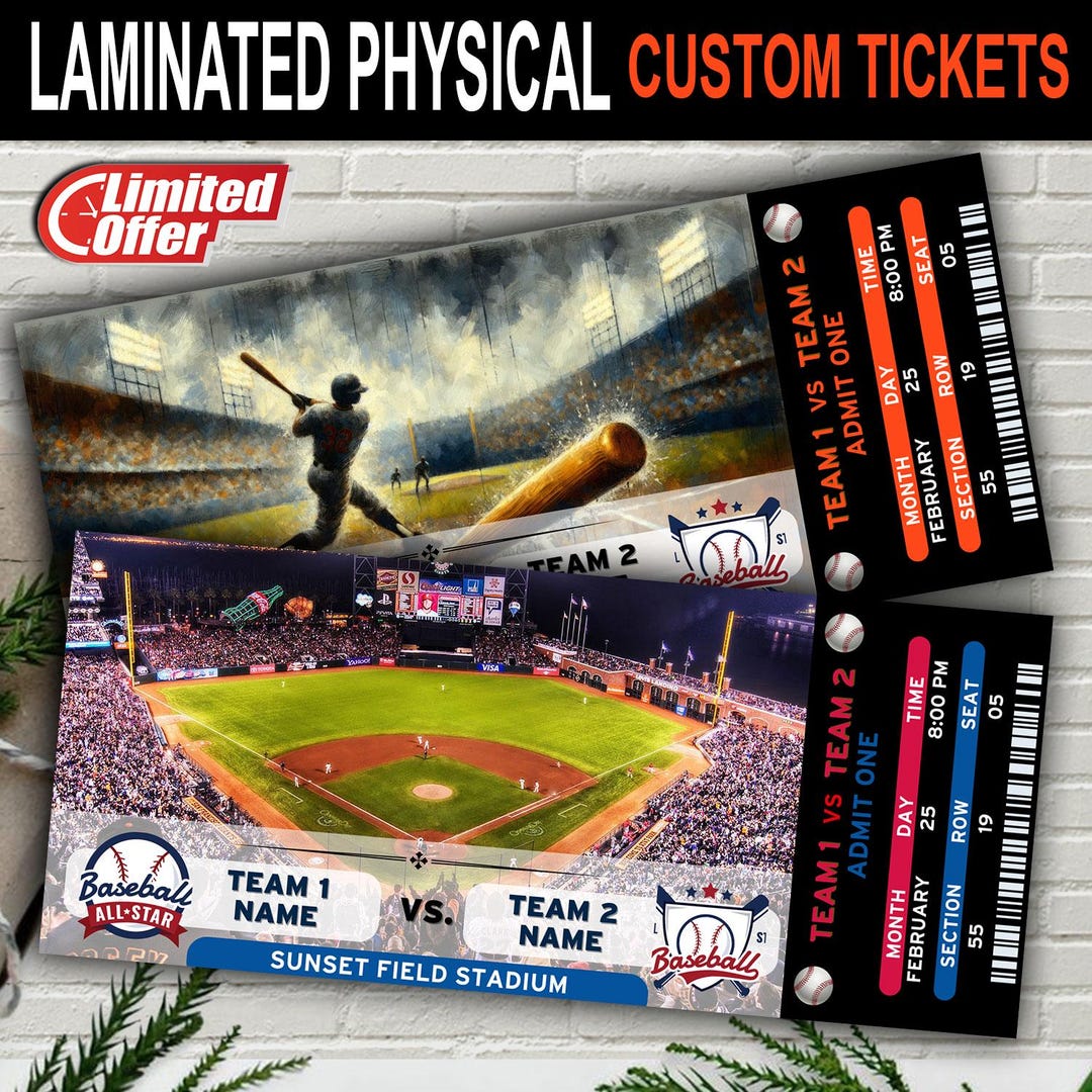 Personalized Laminated Sports Ticket: Custom Event Souvenir - Etsy