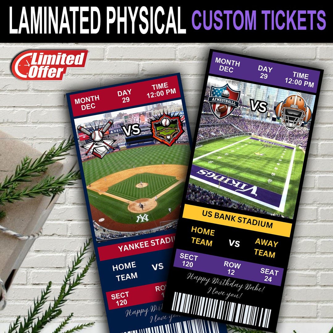 Custom Laminated Sports Ticket: Personalized Event Keepsake - Etsy