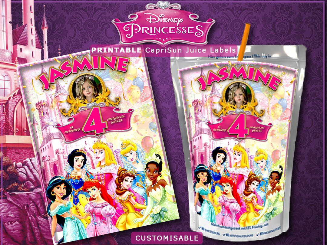 PRINCESSES Personalized Birthday Capri Sun Labels , PRINCESS Juice ...