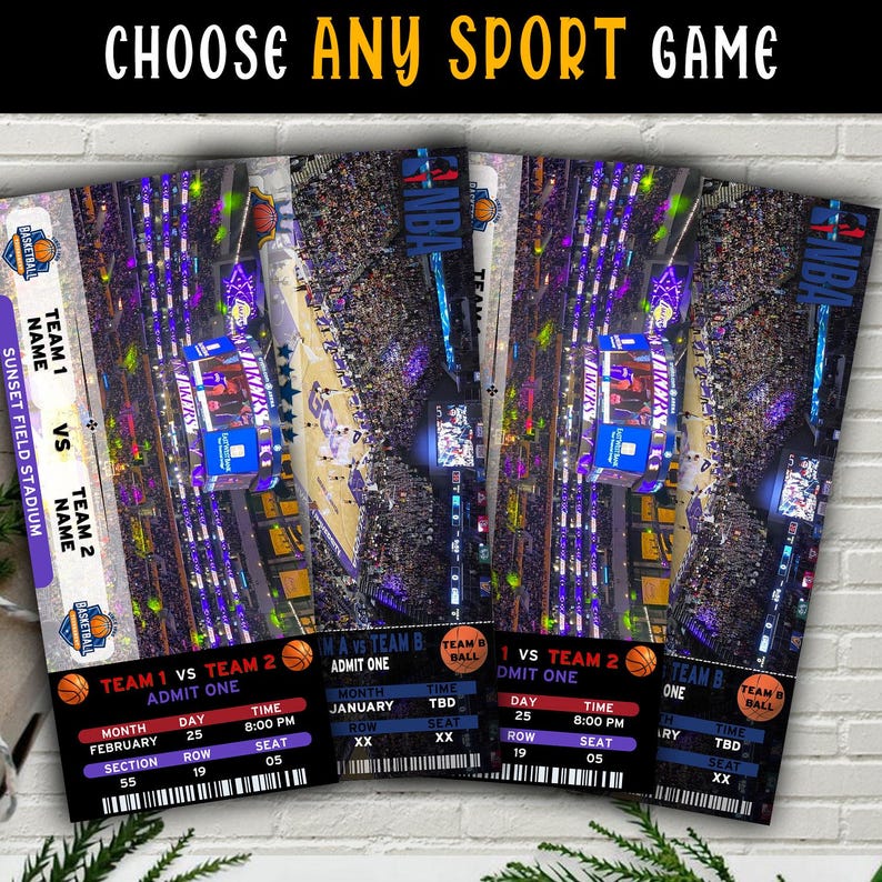 Custom Laminated Basketball Ticket: Surprise Gift Souvenir - Etsy