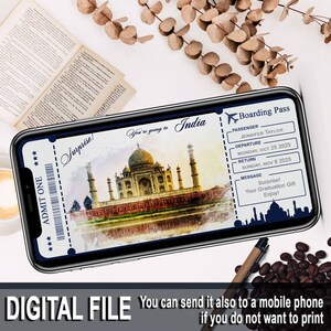 Printable Boarding Pass Ticket India Asia, Surprise India Trip Ticket ...
