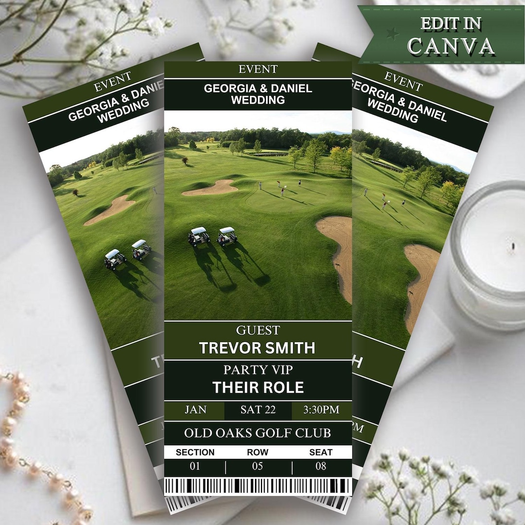Groomsmen Proposal Ticket Golf, Personalized Masters Groomsmen Gift ...