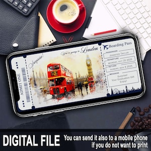 Printable LONDON Surprise Trip Gift Ticket. Boarding Pass. Printable ...