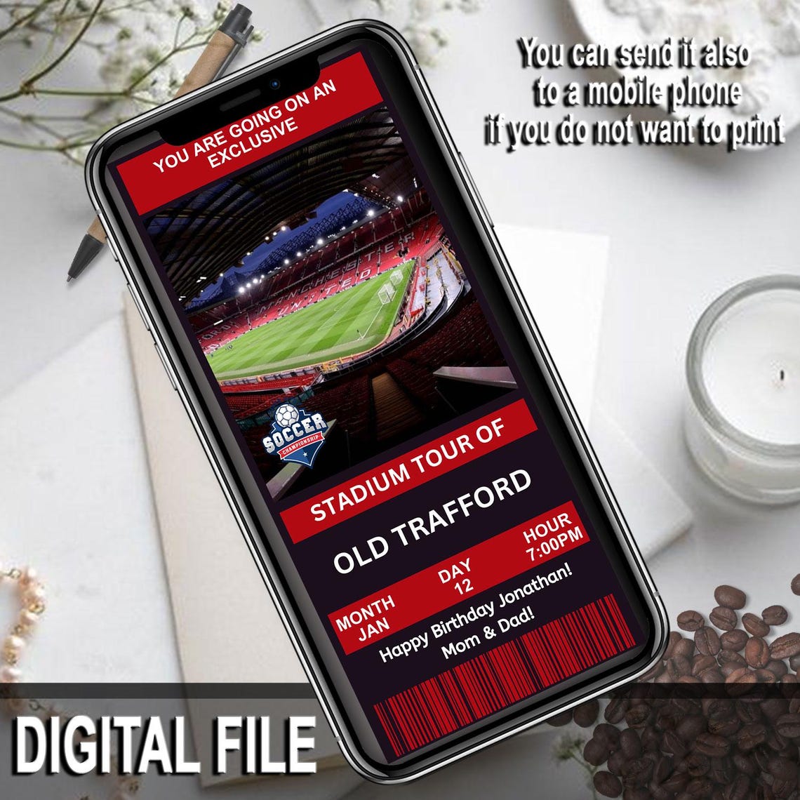 Stadium Tour Ticket Voucher Template, Football Stadium Tour Experience ...