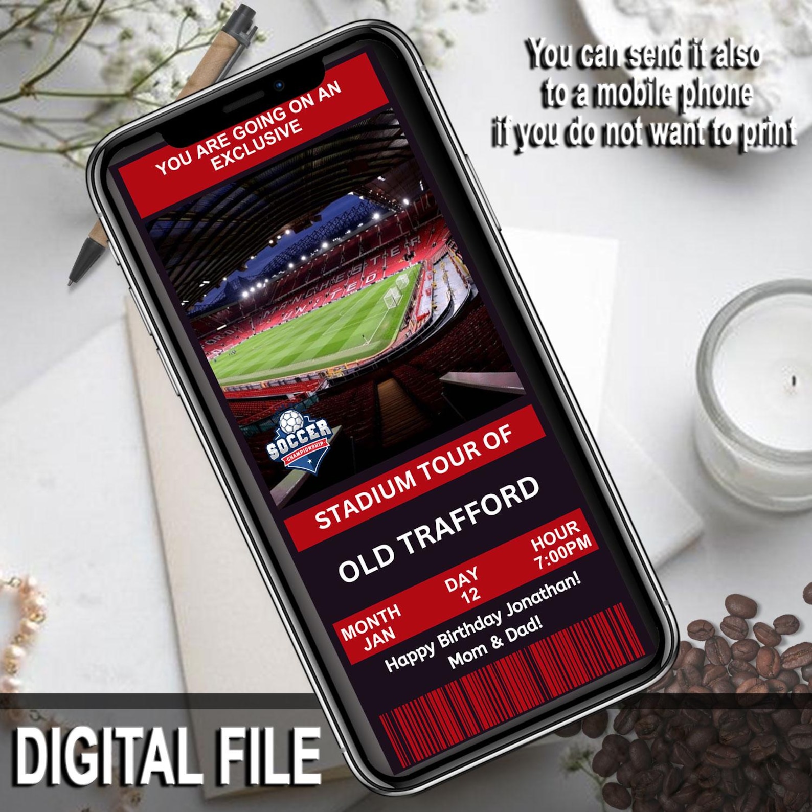 Stadium Tour Ticket Voucher Template, Football Stadium Tour Experience ...