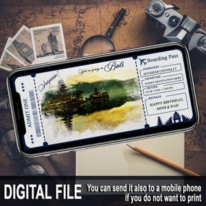 BALI Surprise Boarding Pass Travel Ticket, Souvenir Plane Ticket, Gift ...