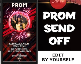 PROM Send off Invite Mobile Text, Prom Night Send off Party Text Invite ...