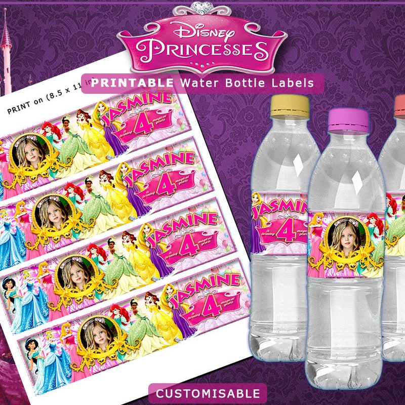 Princess Water Labels - Etsy