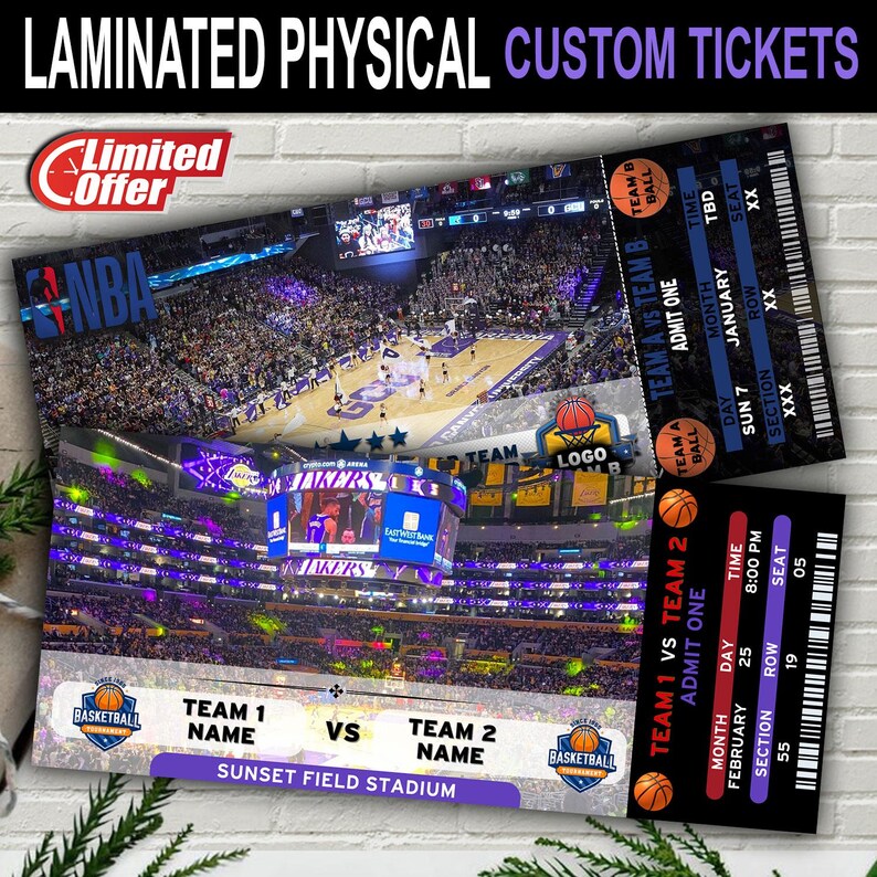 Custom Laminated Basketball Ticket: Surprise Gift Souvenir - Etsy