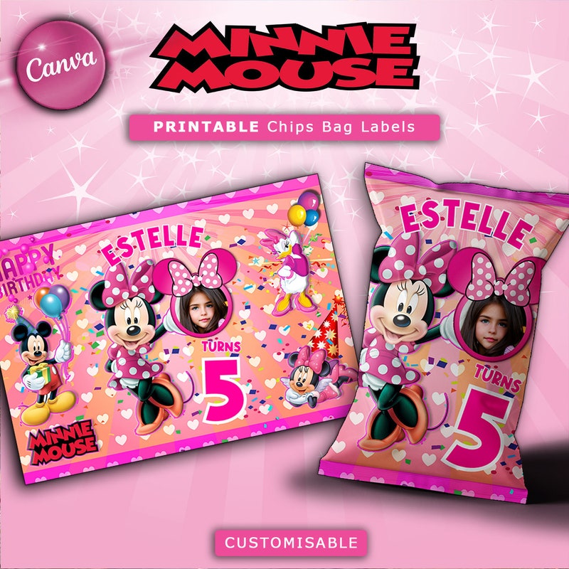 Minnie Mouse Labels - Etsy