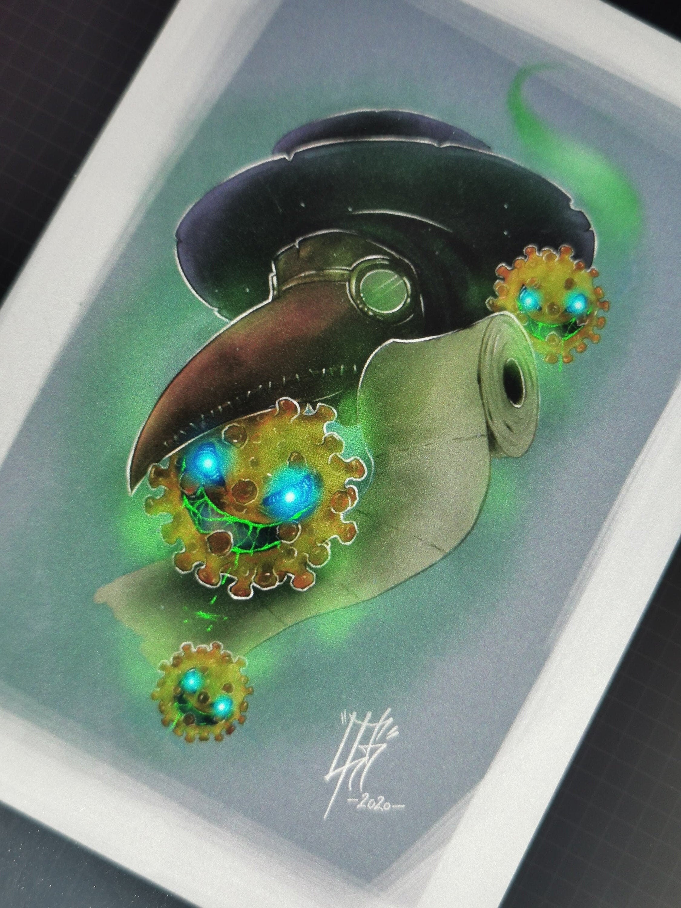 A4 Plague Doctor Print Art Digital Painting Funny Cartoon Artwork ...