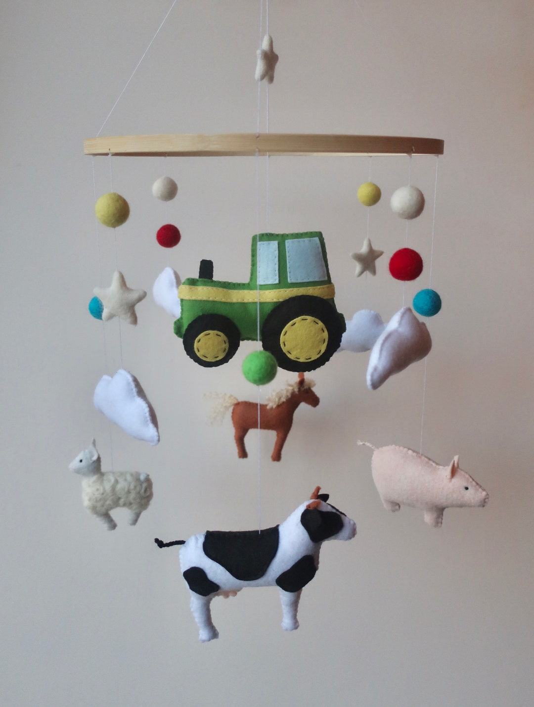 Farmyard Mobile, Farm Animals, Tractor Mobile, Bright Colours, Baby ...