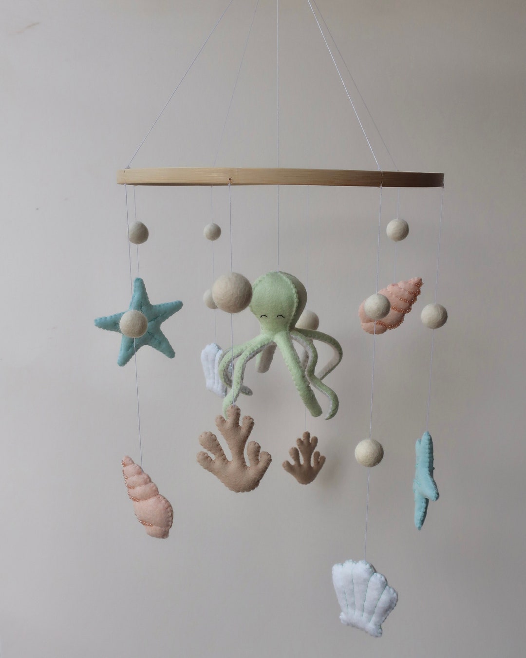 Ottilie the Octopus Mobile, Pastel Colours, Baby Mobile, Cot Mobile ...