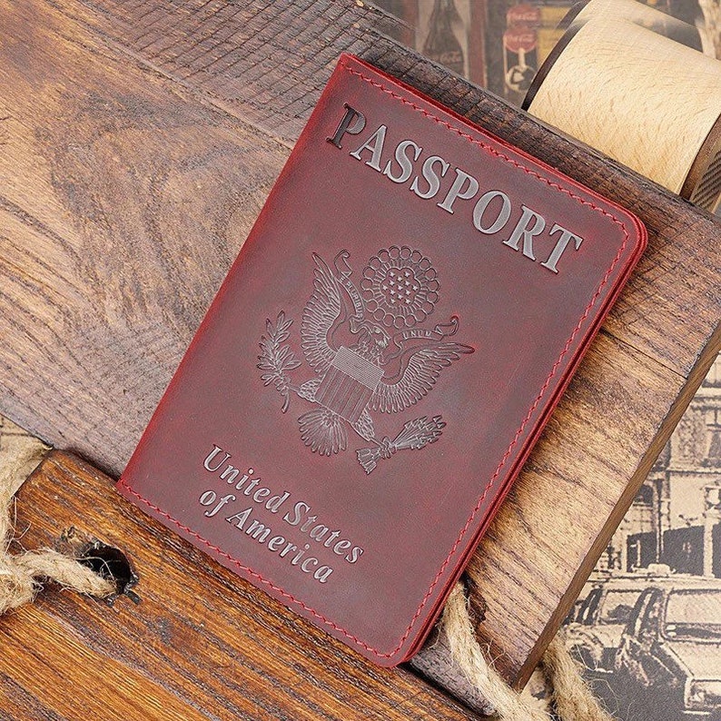 New Usa American Passport Cover 100 Genue Leather Covers For Etsy