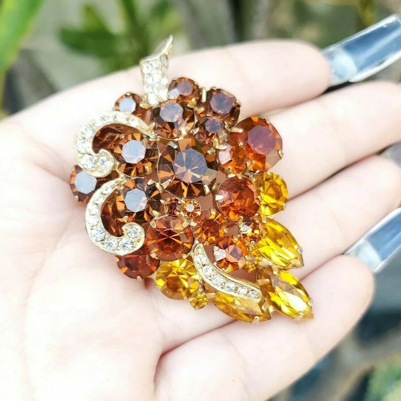 Orange Brooch - Etsy