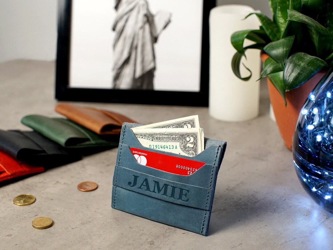 Personalized Leather Wallet With Embossed Name Customized - Etsy