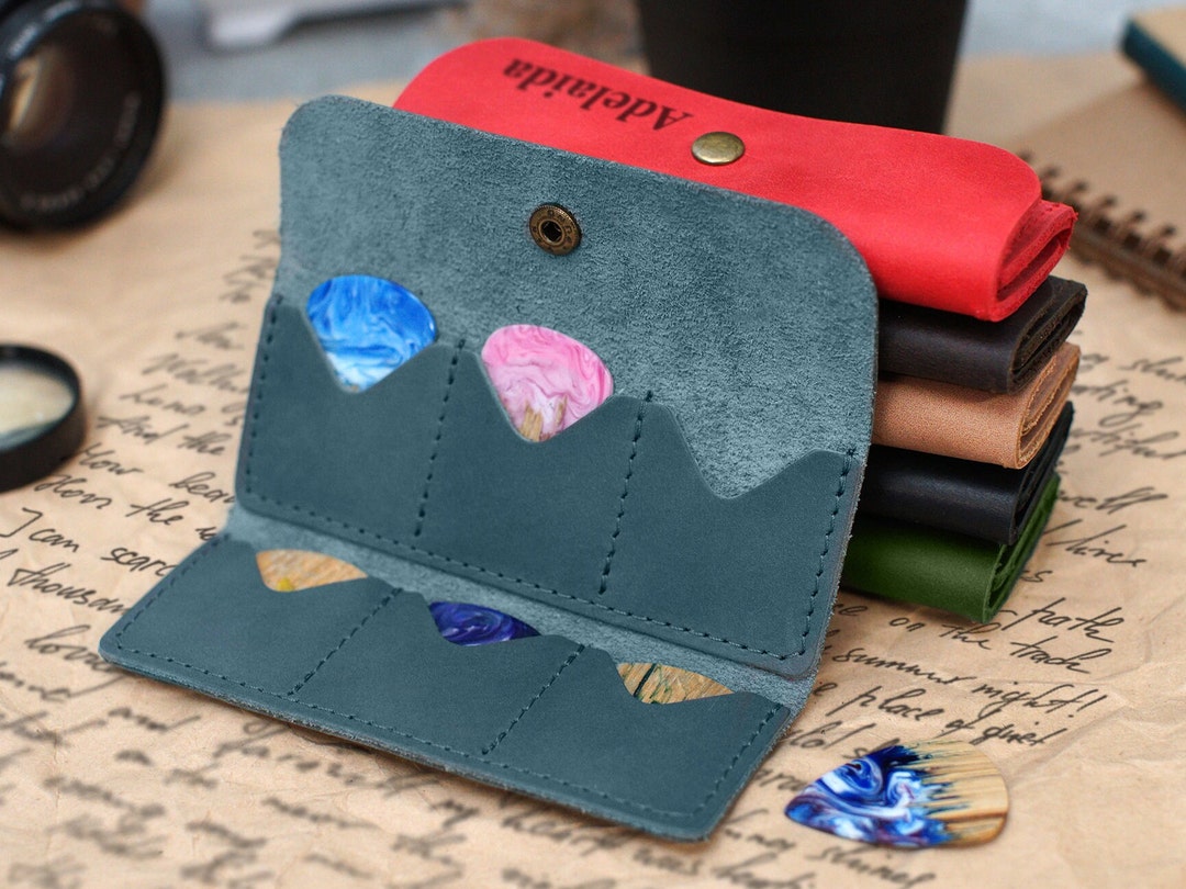Personalized Leather Guitar Pick Holder, Custom Guitar Pick Case ...