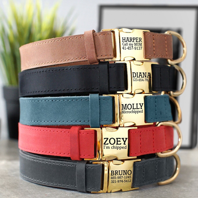 Leather Dog Collars - Etsy UK