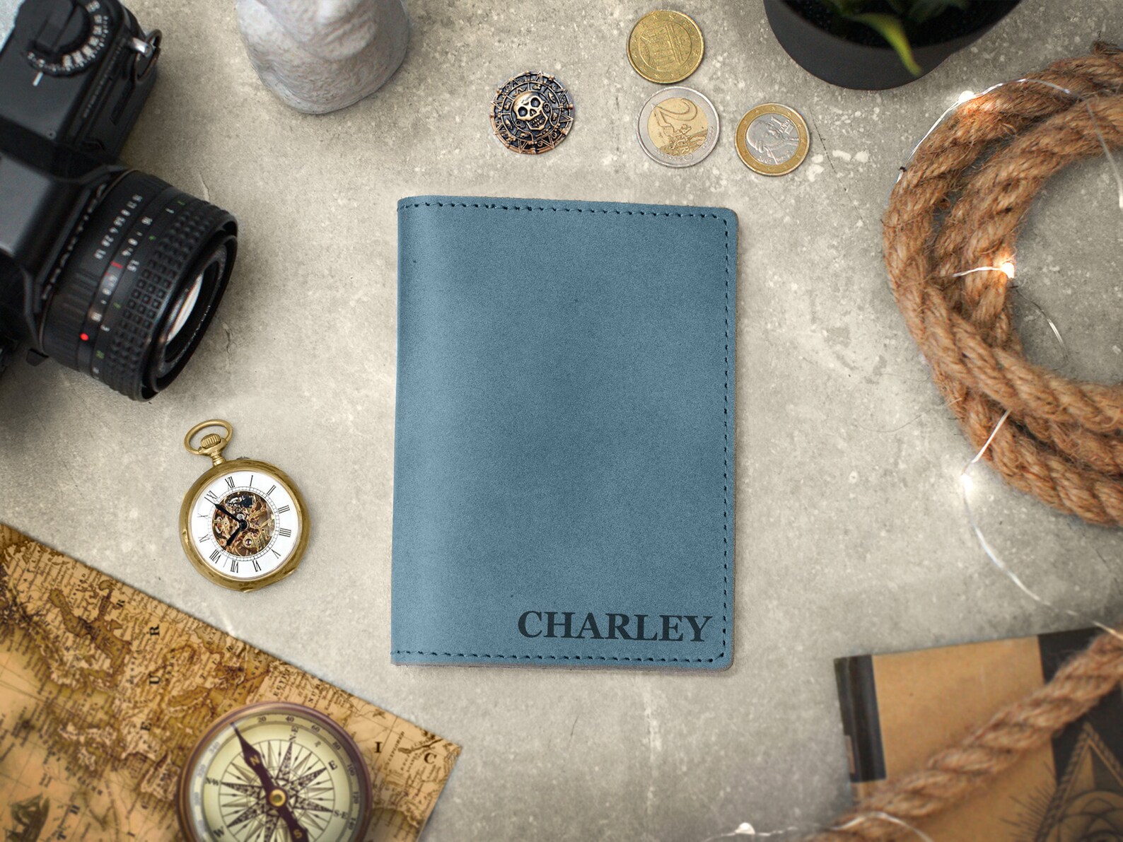 Personalized Passport Holder With Business Card Slot, Leather Passport ...