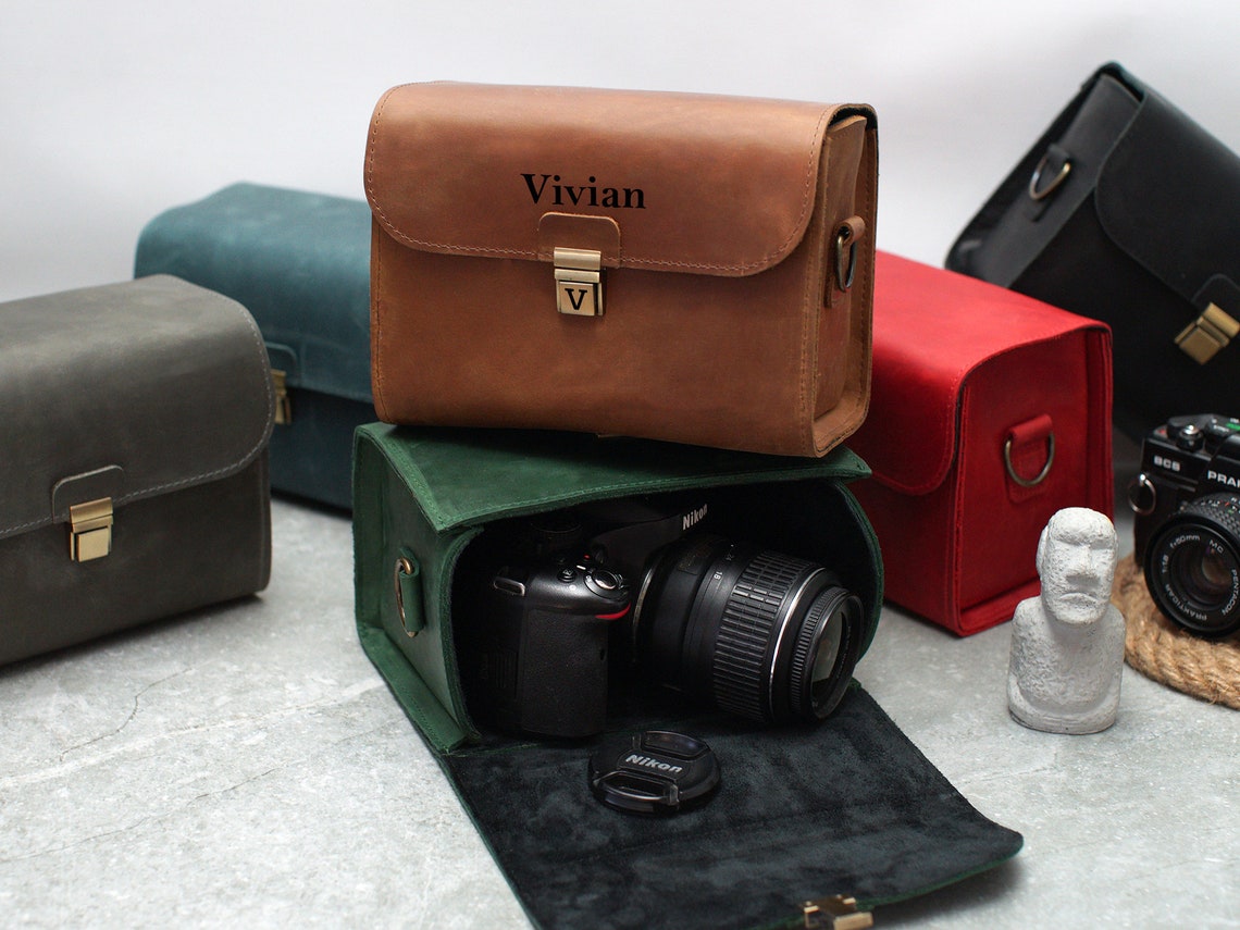 Custom Camera Bag, Engraved Genuine Leather Crossbody Camera Bag ...