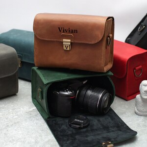Custom Camera Bag, Engraved Genuine Leather Crossbody Camera Bag ...