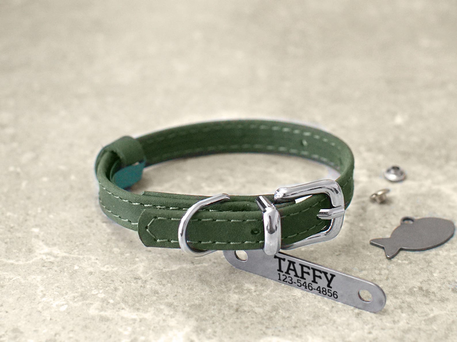 Cat Collar Leather Personalized Pet Collars for Cats Custom - Etsy