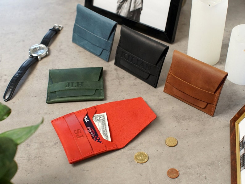 Personalized Leather Wallet With Embossed Name Customized | Etsy