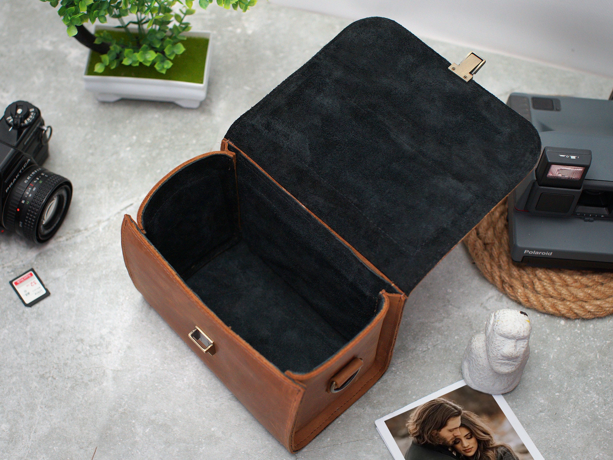 Personalized Leather Camera Shoulder Bag With Adjustable Strap, Custom ...