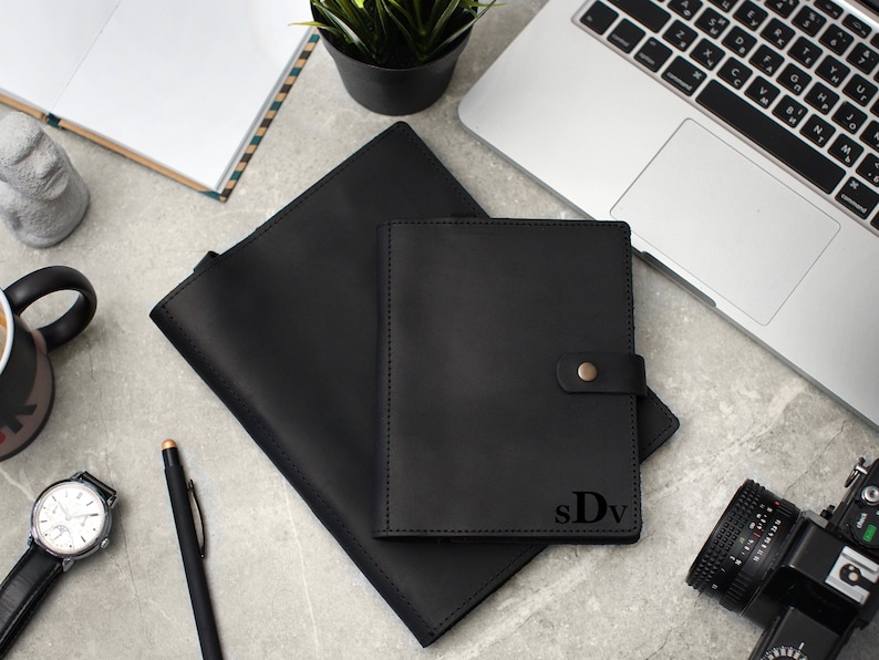 Leather Notebook Cover A5 A6, Refillable Journal Cover, Personalized ...