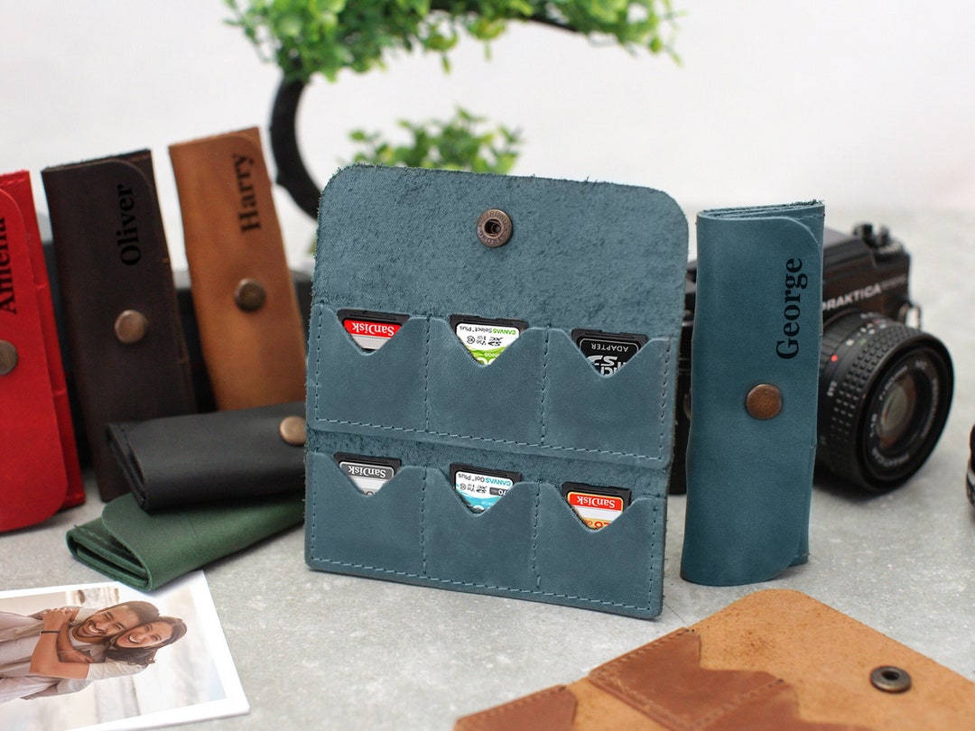Custom Leather Sd Card Case, Engraved Sd Card Holder, Photography ...