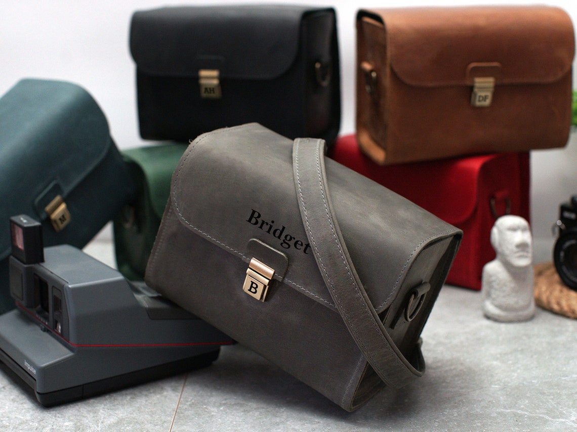 Custom Camera Bag, Engraved Genuine Leather Crossbody Camera Bag ...