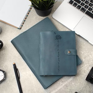 Leather Notebook Cover A5 A6, Refillable Journal Cover, Personalized ...