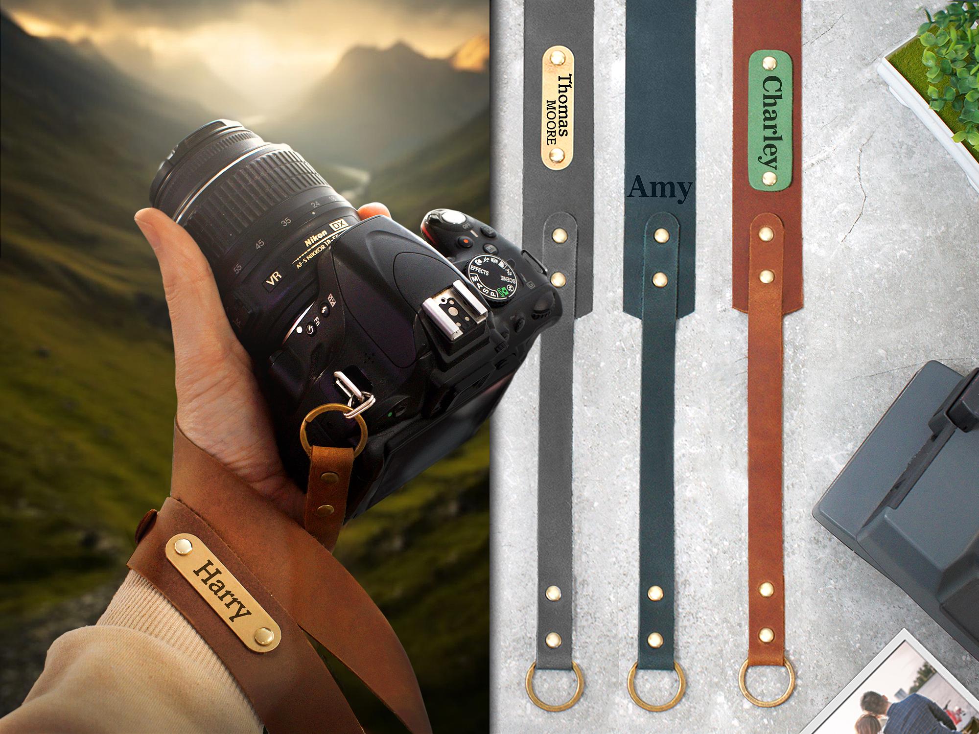 Padded Leather Camera Strap With Personalization, Custom Camera Neck ...